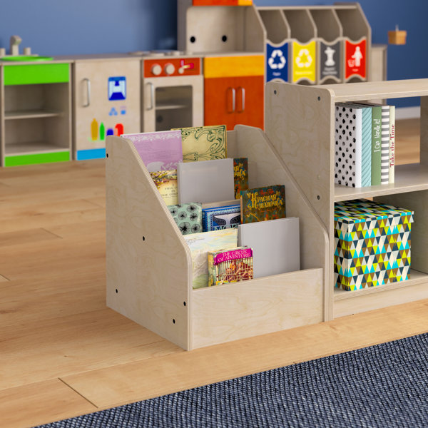 Bright Beginnings Commercial Grade Wooden 4 Tiered Classroom Bookstand Display Shelf | Wayfair